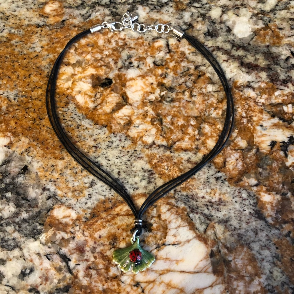 Brighton Marvel‘s Ladybug On Lily Pad Leather Cord Ne… - Gem